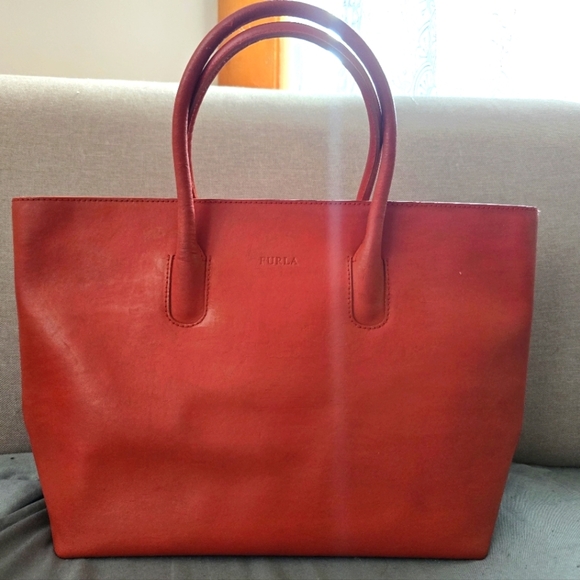 Furla | Bags | Vintage Furla Burnt Orange Leather Tote Bag | Poshmark